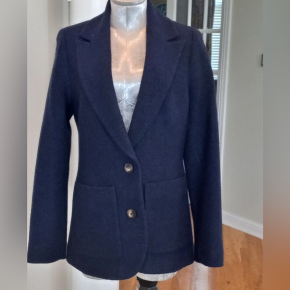 Boden | Jackets & Coats | Boden Navy Blue Nubby Wool Jacket | Poshmark